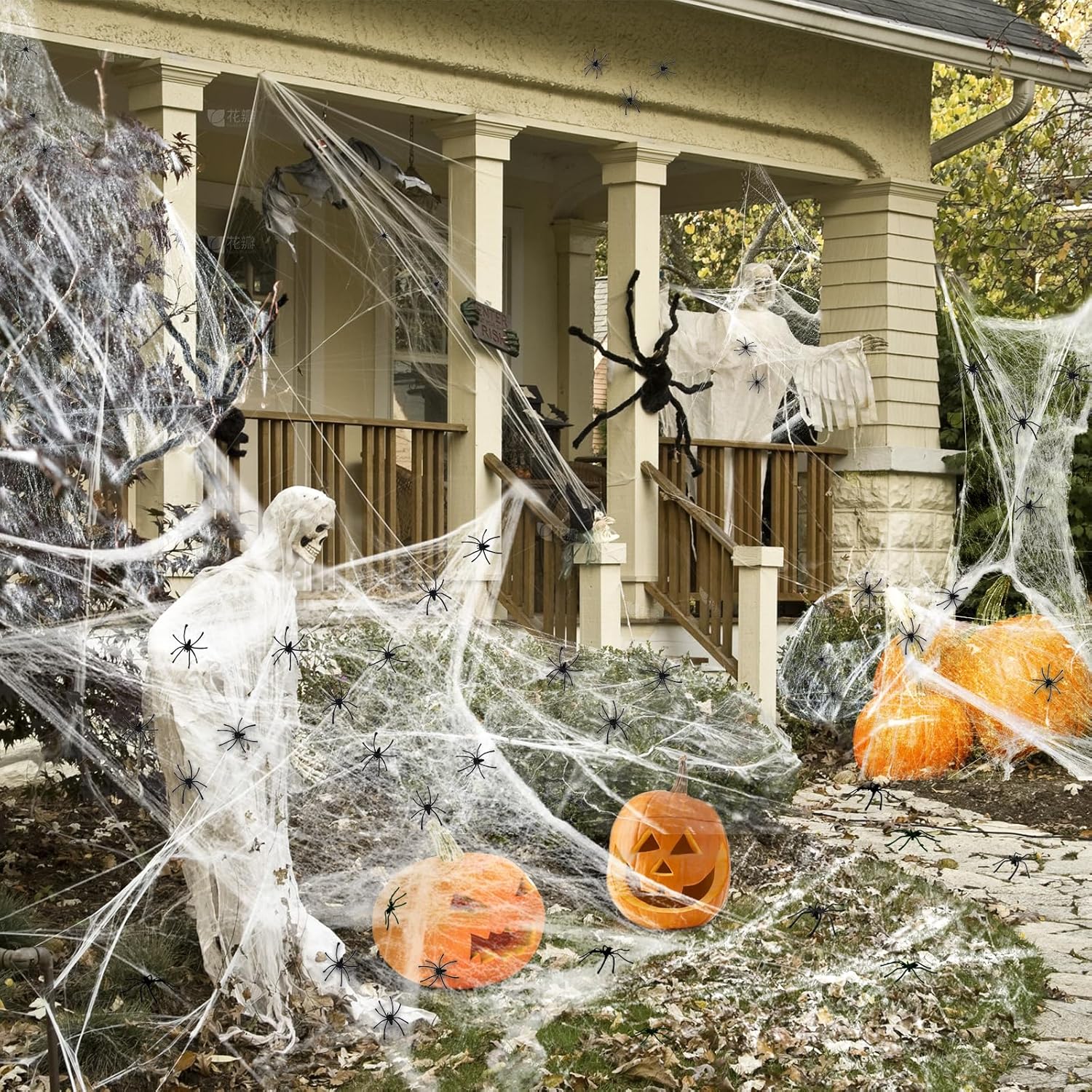 AMLOOPH Cobwebs Halloween Decorations Spider Web, 40 Fake Plastic ...