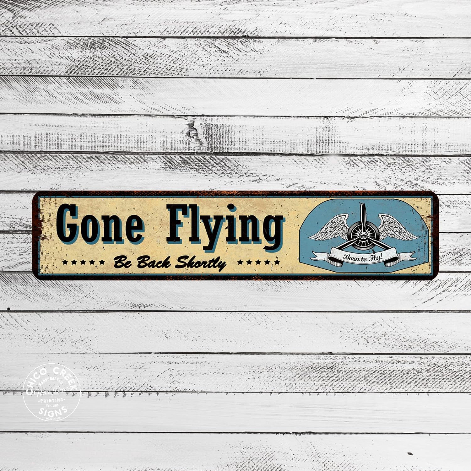Amazon.com: Gone Flying Metal Sign Aviation Airplane Metal Sign Pilot ...