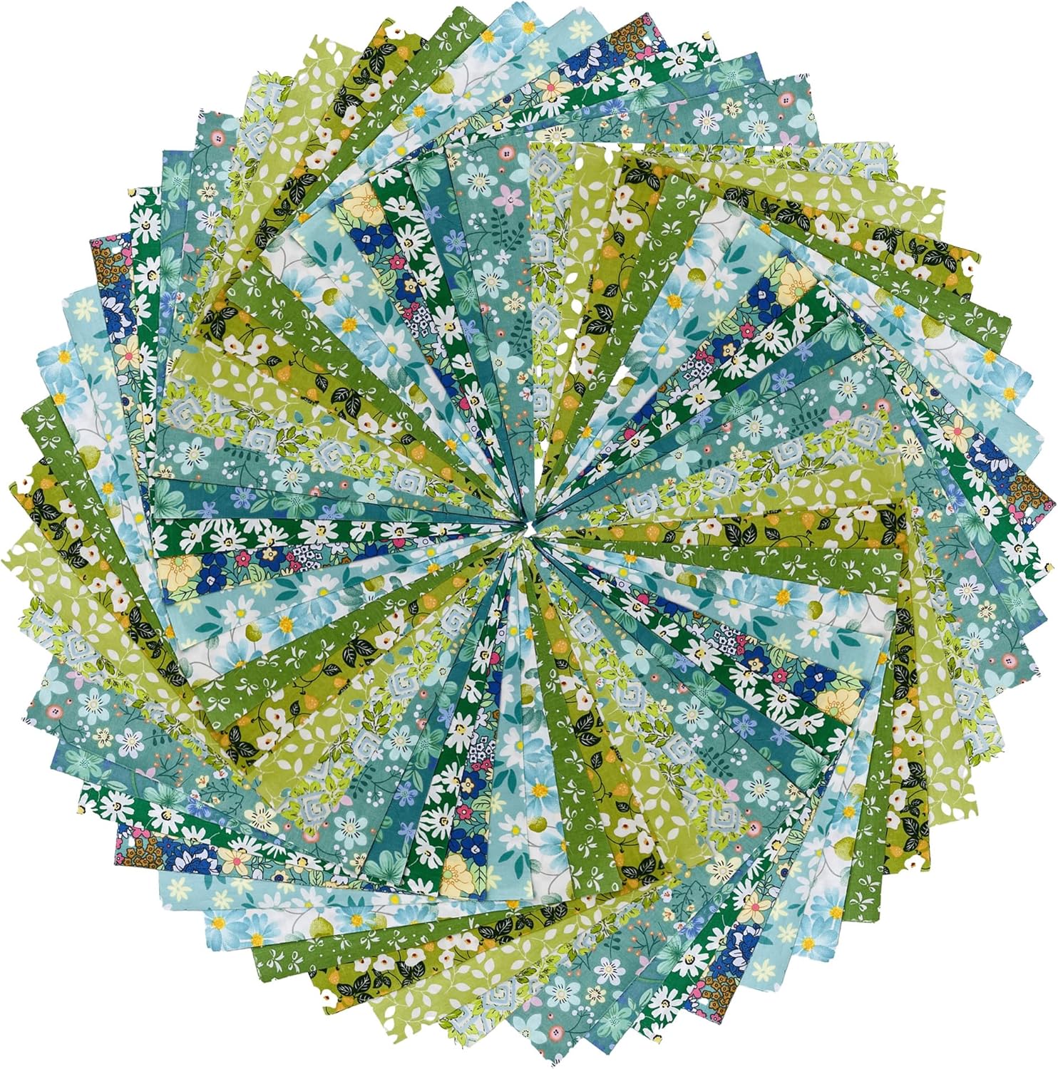 Amazon.com: 8"x 8" 50 PCS 100% Cotton Floral Fabric Squares Bundles ...