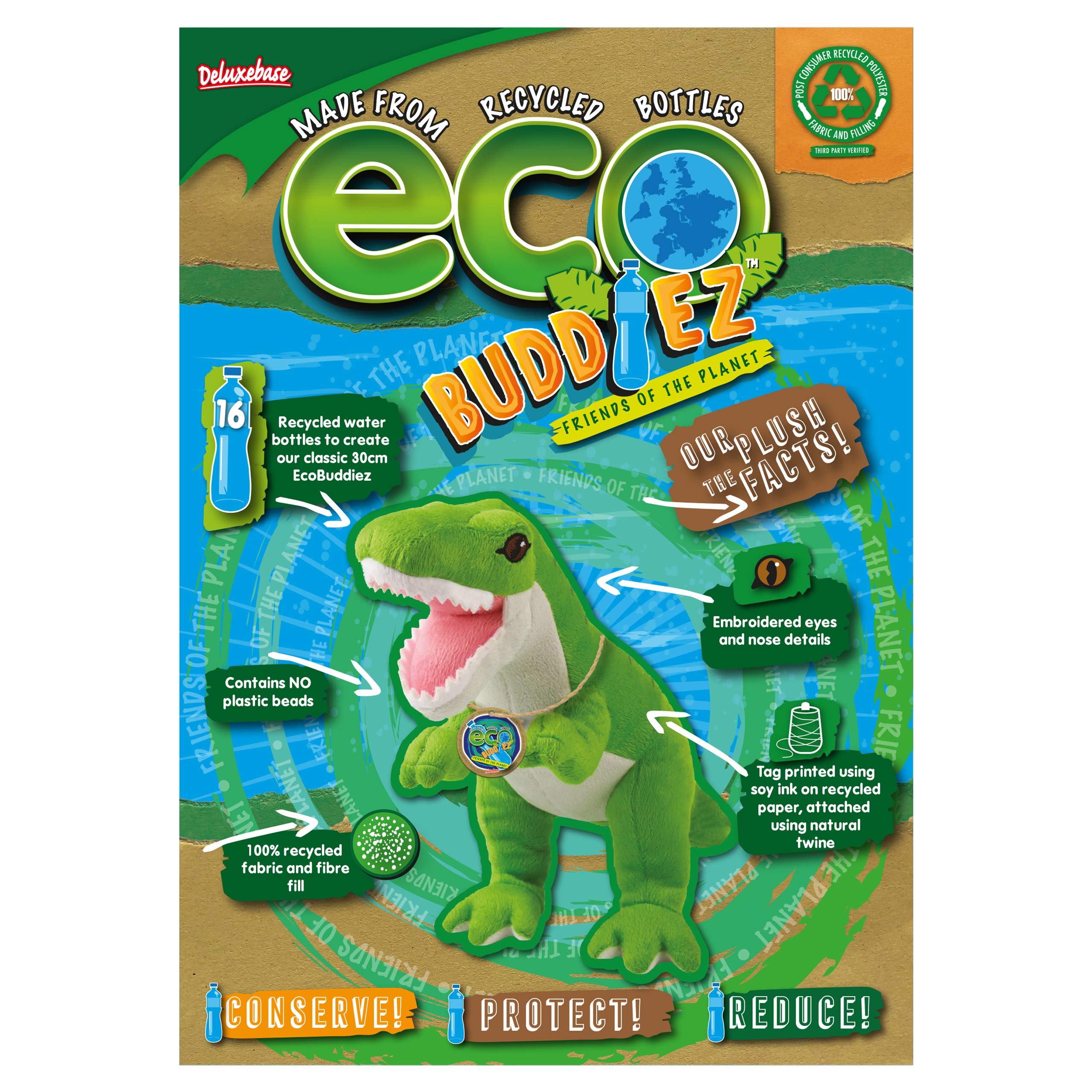 Snapklik.com : EcoBuddiez - T-Rex From Deluxebase. 8-inch Sustainable ...