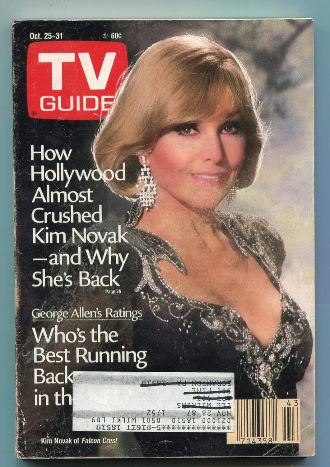 TV Guide-October 25-31, 1986-Pennsylvania-New York State Ed-Kim Novak ...