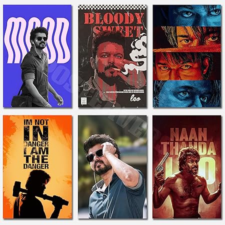 Thalapathy Vijay Posters (Set of 6) - Thalapathy Vijay Stickers | Leo ...