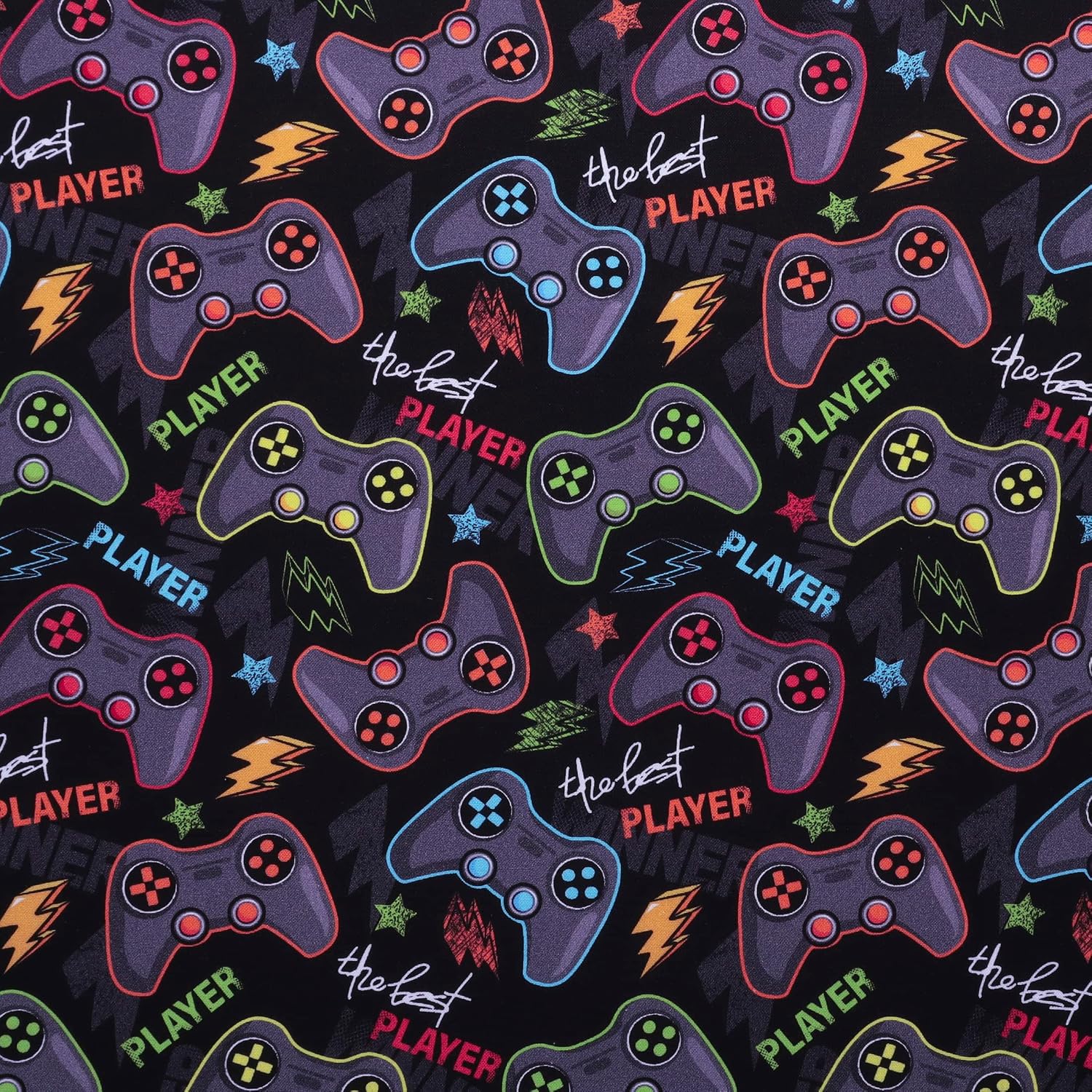 Amazon.com: Mook Fabrics Game Controller Printed Fabric [45in. Wide ...