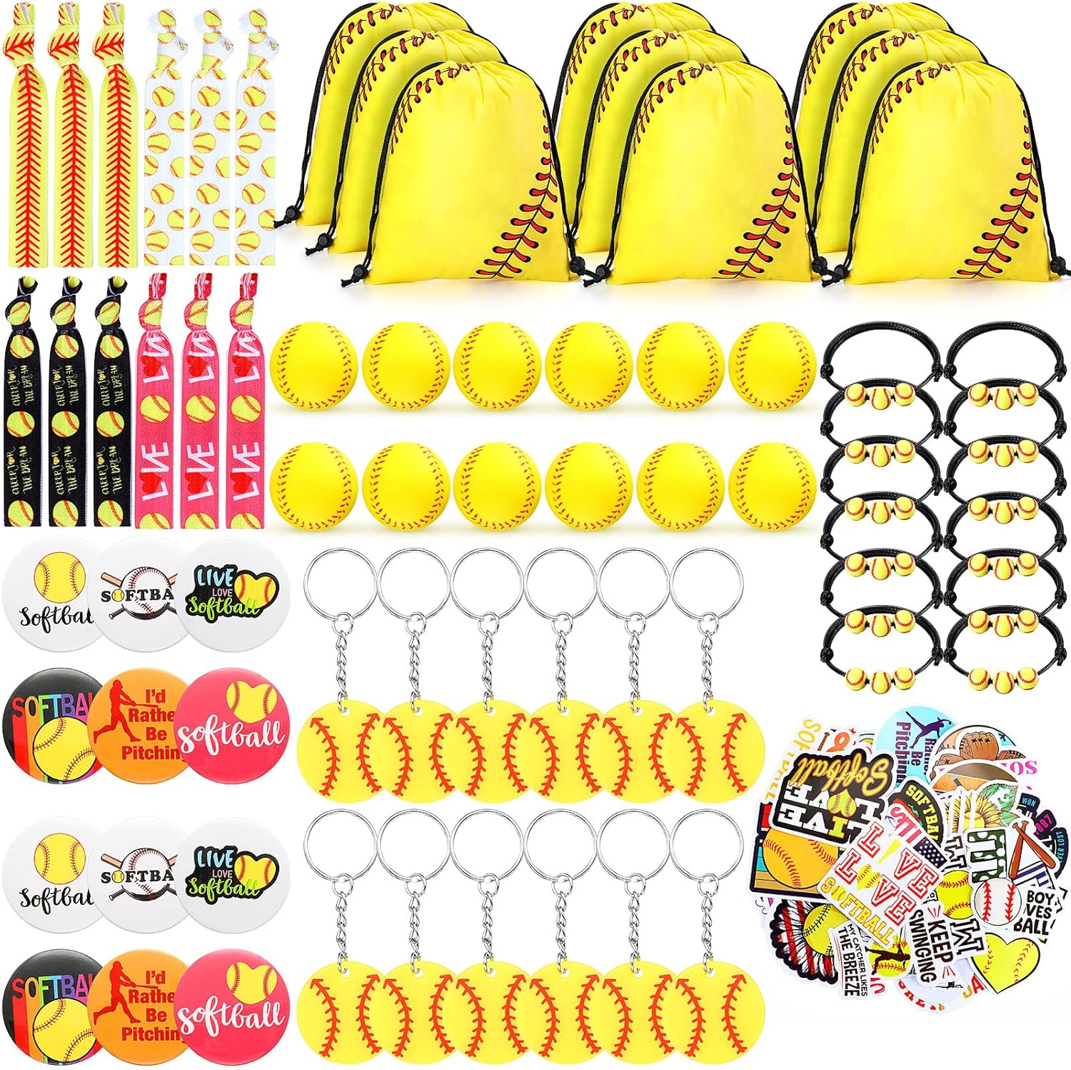 Amazon.com: 122 Pcs Softball Party Favors Softball Gifts for Girls and ...