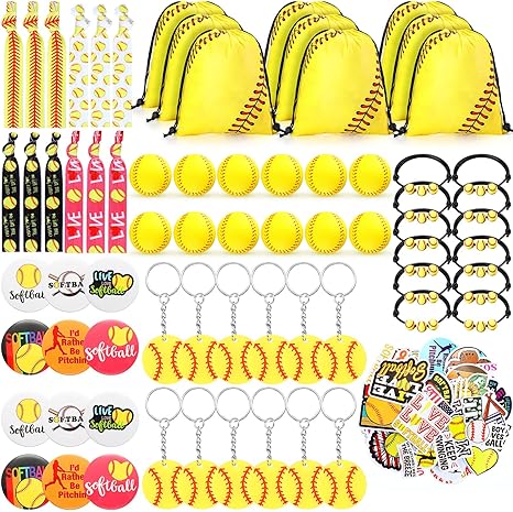 Amazon.com: 122 Pcs Softball Party Favors Softball Gifts for Girls and ...