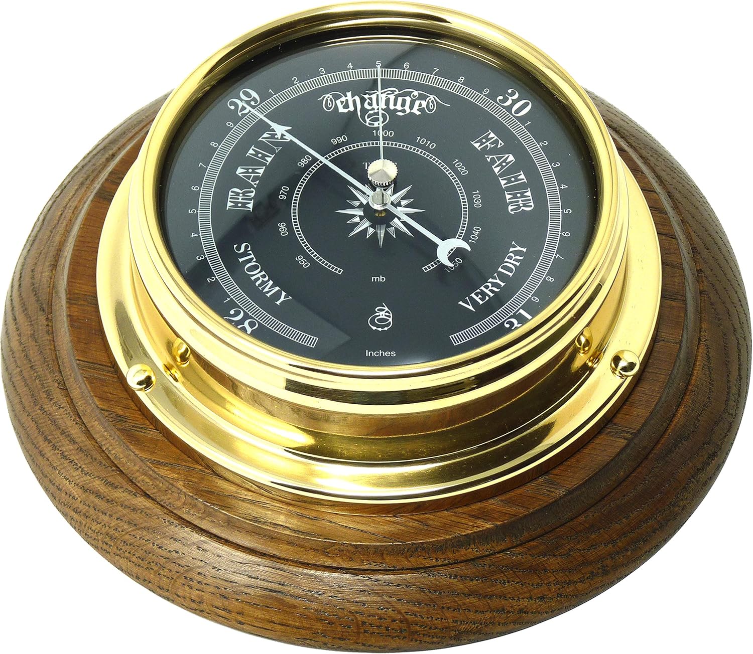Amazon.com: Tabic Prestige Solid Brass Traditional Barometer - Handmade ...