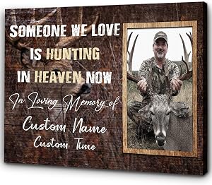 Amazon.com: Personalized Hunting Memorial Canvas Hunting in Heaven ...