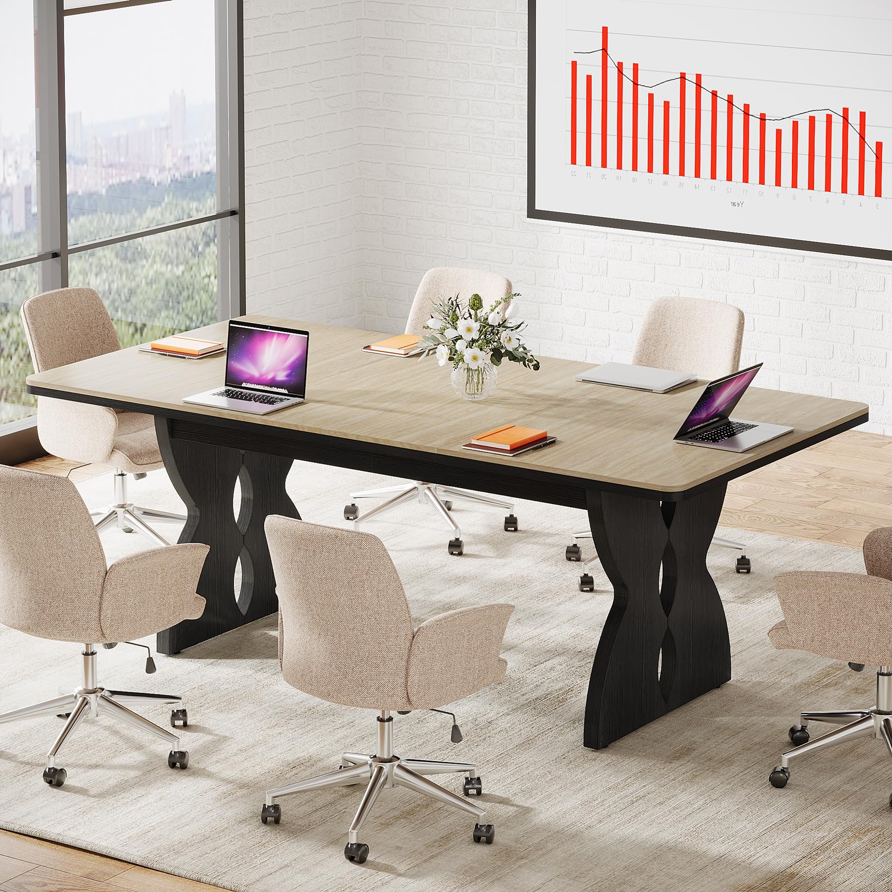 Amazon.com: Tribesigns 6 FT Modern Conference Table for 6 to 8 People ...