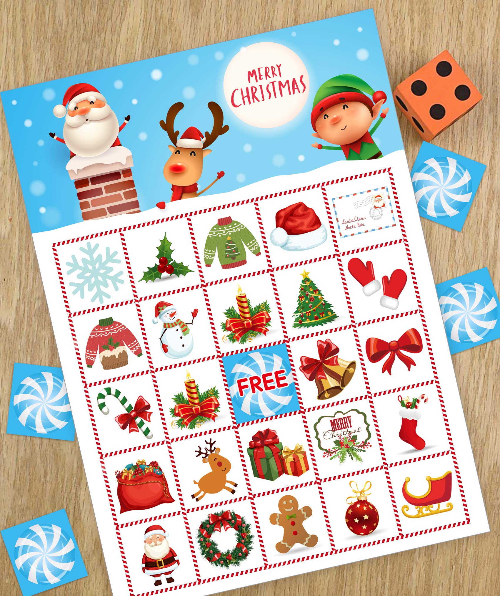 Snapklik.com : Christmas Bingo For Kids Christmas Bingo Game For Large ...