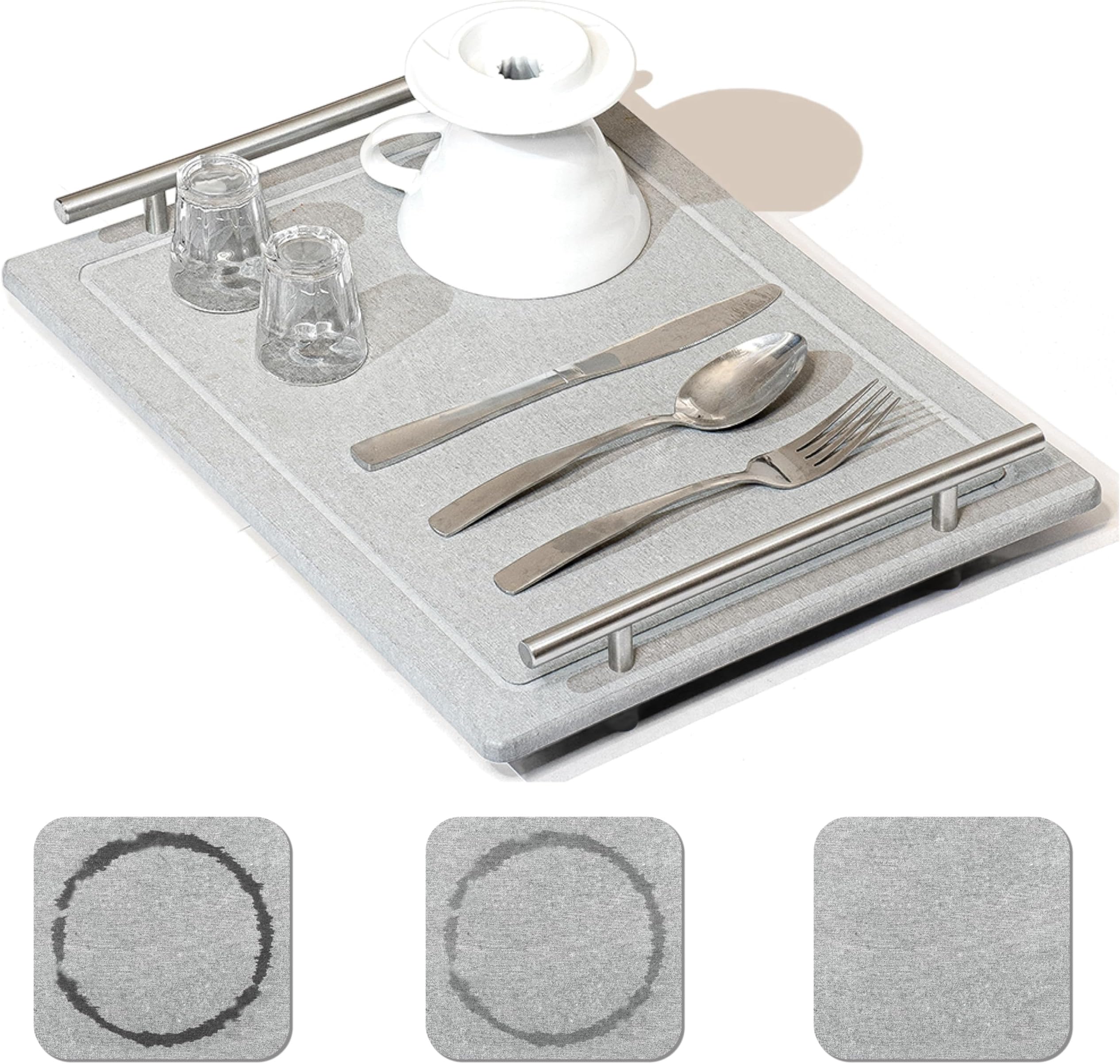 Amazon.com: Nudwis Stone Drying Mat for Kitchen Counter, Dish Drying ...