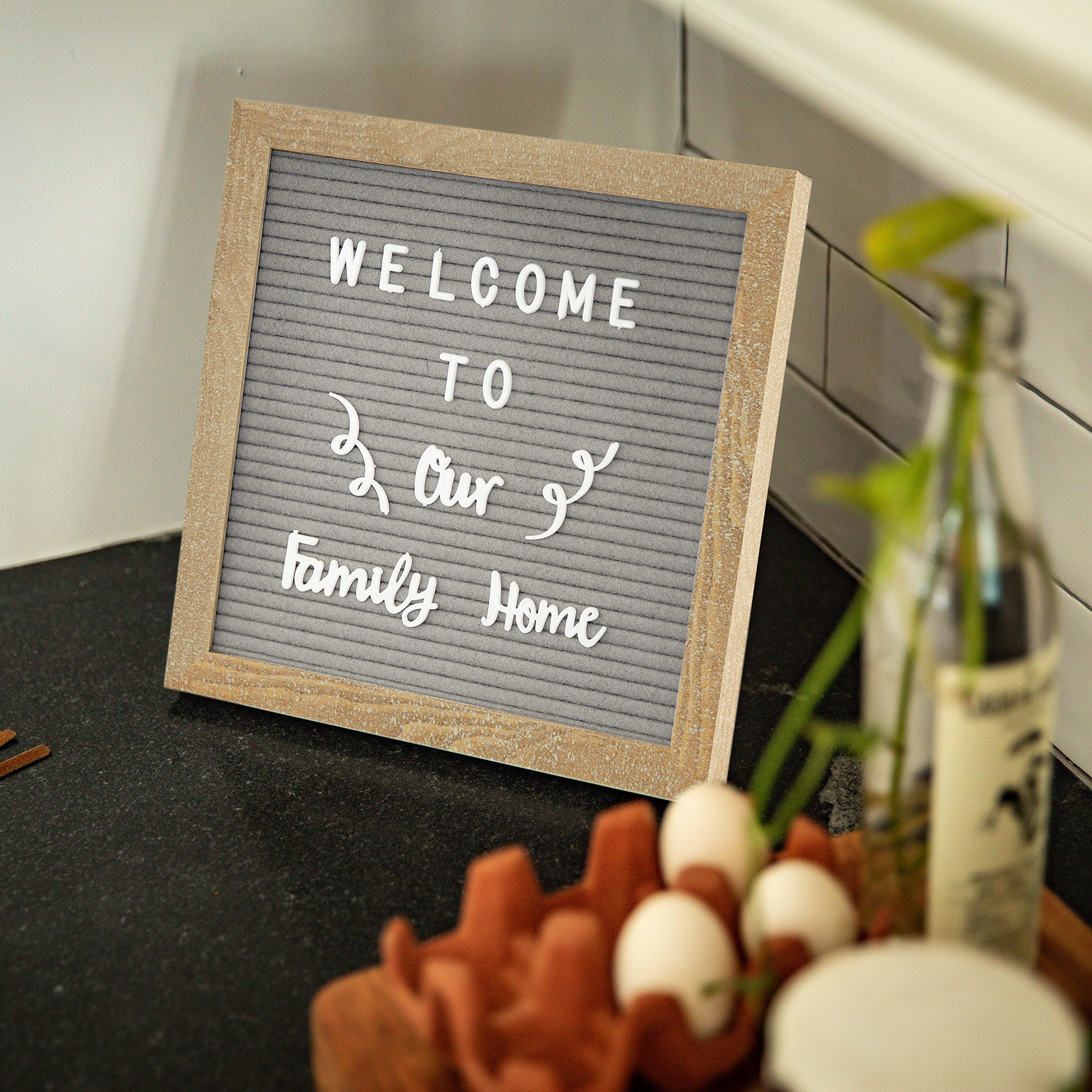 Snapklik.com : HBCY Creations 10"x10" Felt Letter Board - Solid Wood ...