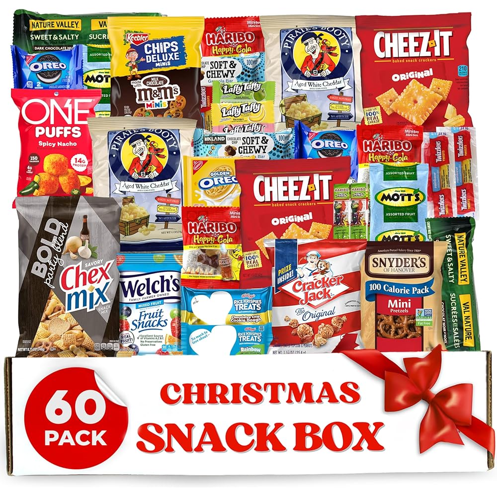 $7/mo - Finance Variety Snack Box for Adults - 60 Count Care Package ...