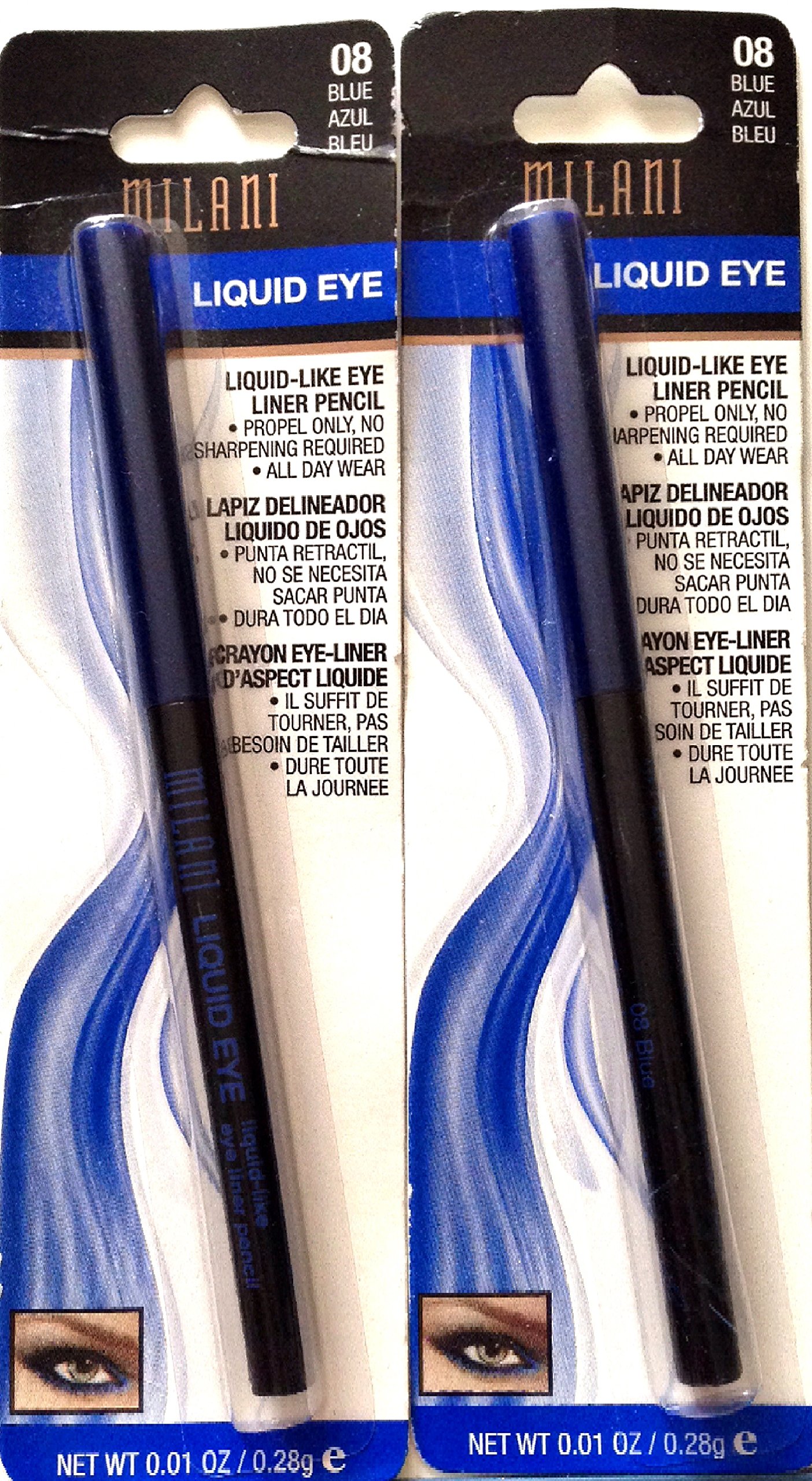 Amazon.com : Pack of 2-Milani Liquid Eye Liquid-Like Eyeliner- Blue ...
