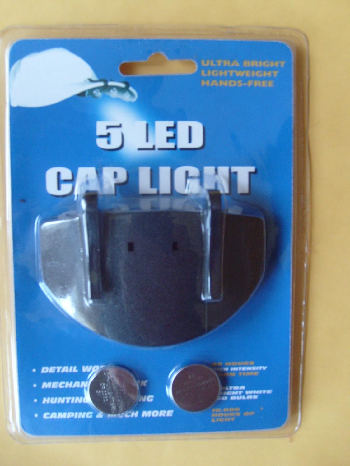 Amazon.com: 5 LED CAP LIGHT ULTRA BRIGHT LIGHTWEIGHT HANDS-FREE USE ...