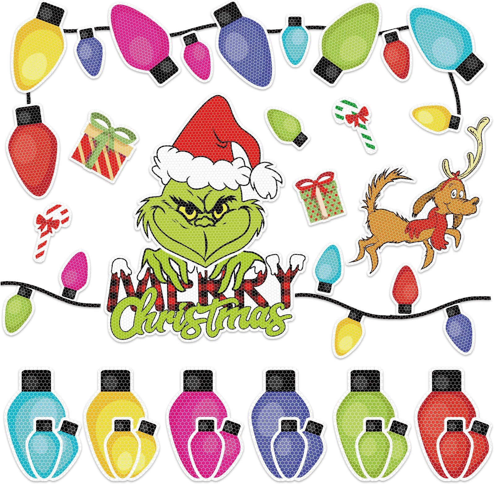 Amazon.com: 70Pcs Christmas Reflective Car Magnets Set - 7 Pcs ...