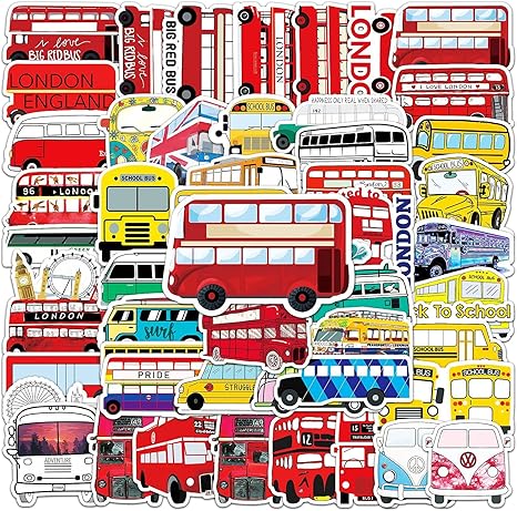 Amazon.com: Vehicle Stickers - 50 Pcs Transportation Decals,Vinyl ...
