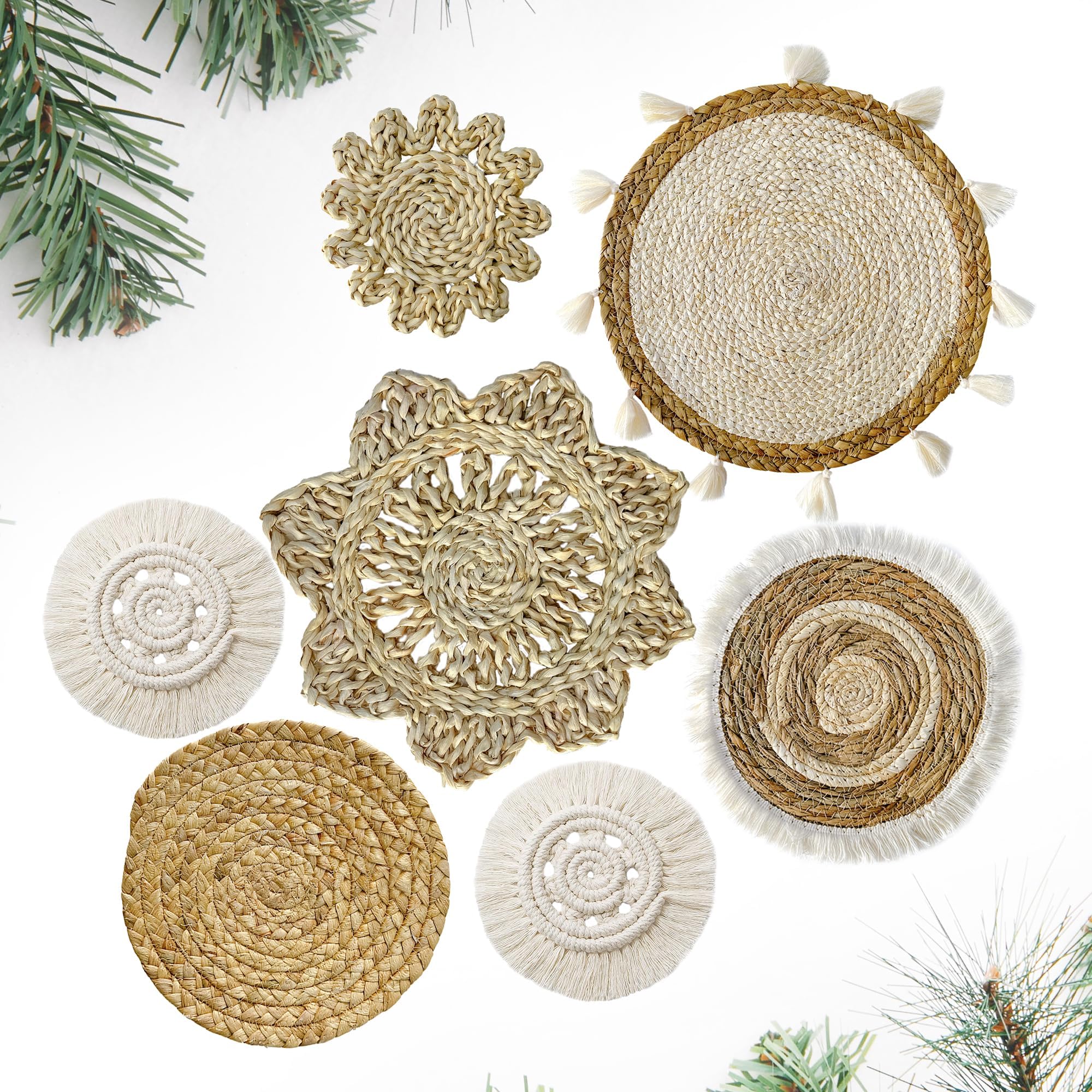 Amazon.com - Wesiti Set of 14 Woven Wall Basket Decor Boho Wall Hanging ...