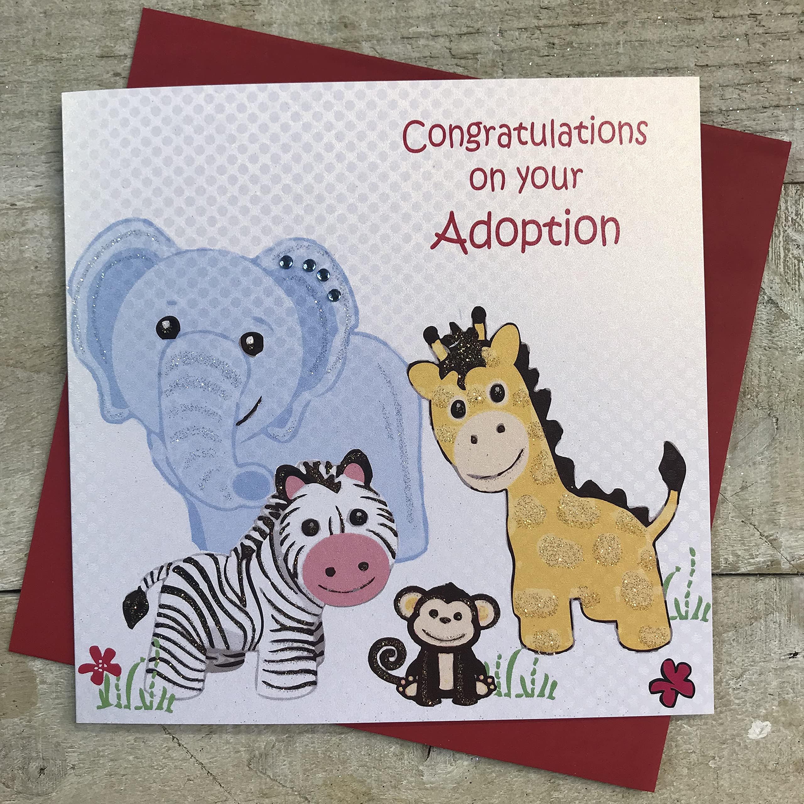 white cotton cards "Congratulations On Your Adoption Handmade Card ...