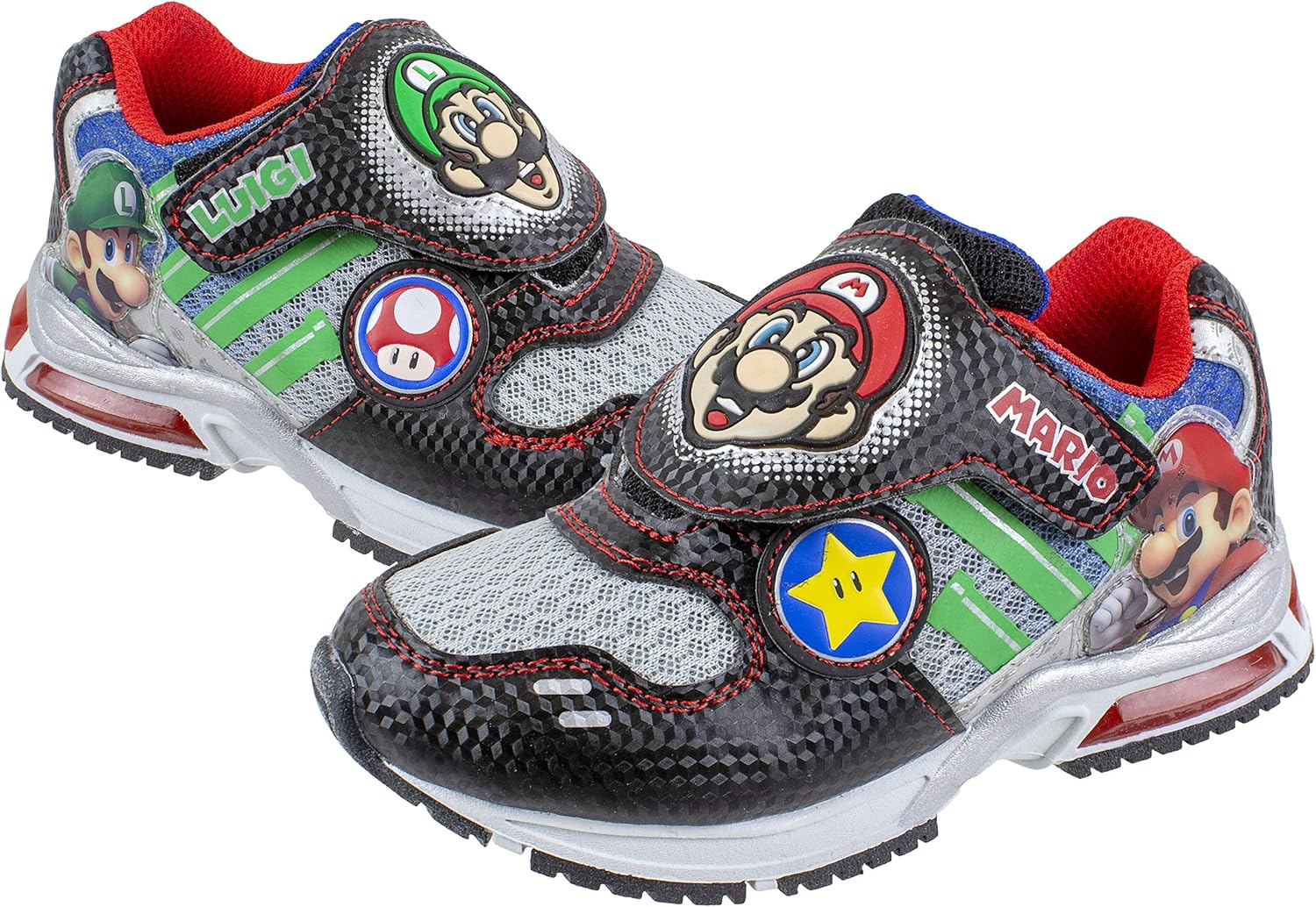 Amazon.com | Super Mario Brothers Mario and Luigi Kids Sneaker, Light ...