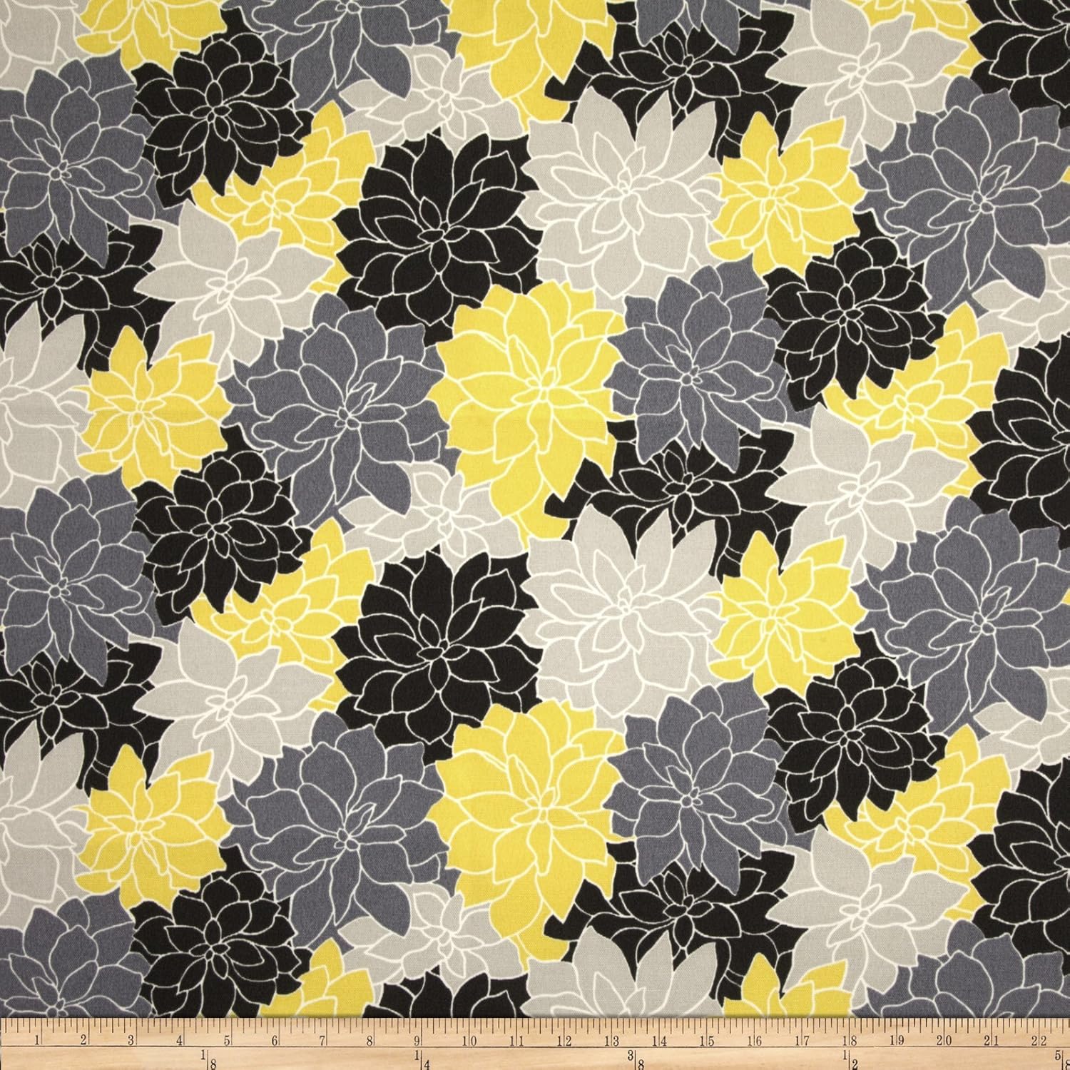 Amazon.com: Waverly Sun N Shade Rosette Lemon Fabric