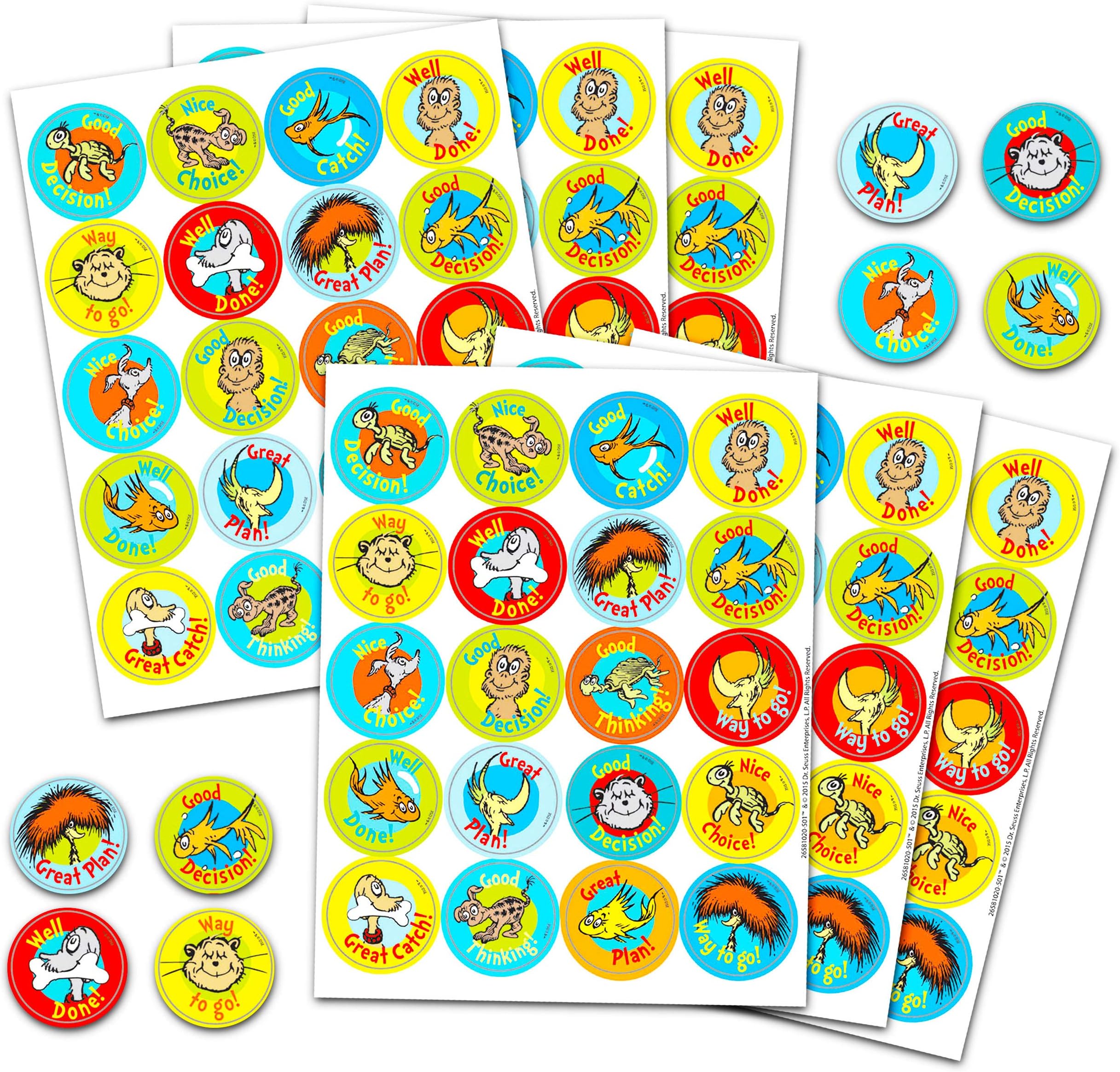 Amazon.com: Dr. Seuss Reward Sticker Set Dr Seuss School Supplies ...