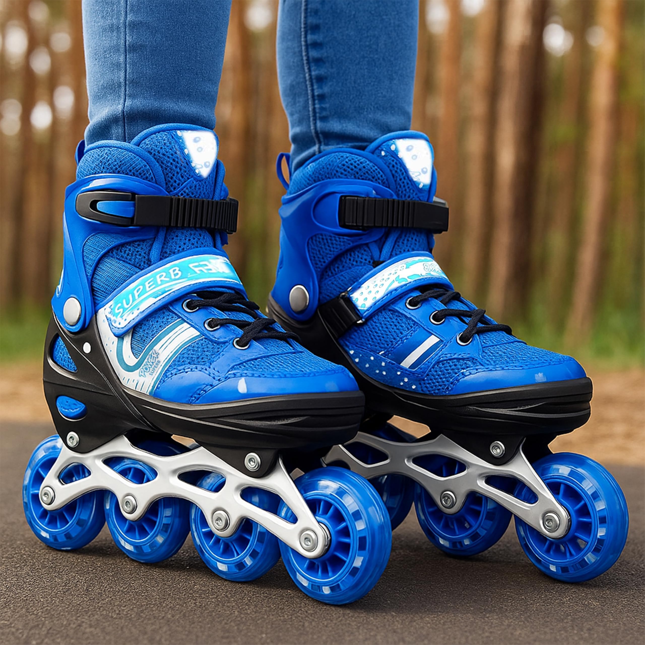 New Inline Skates, 4 Wheels Adjustable Inline Roller Skates for Boys ...