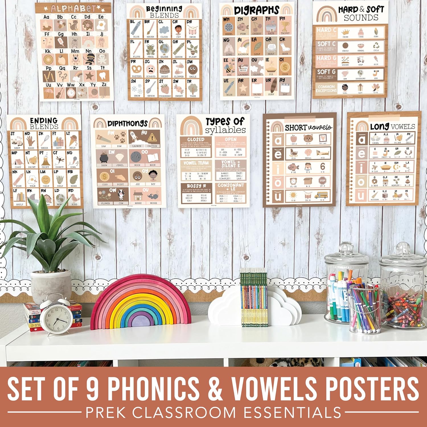 9 Boho Sound Wall Classroom Phonics Posters For Classroom Wall - Sound ...
