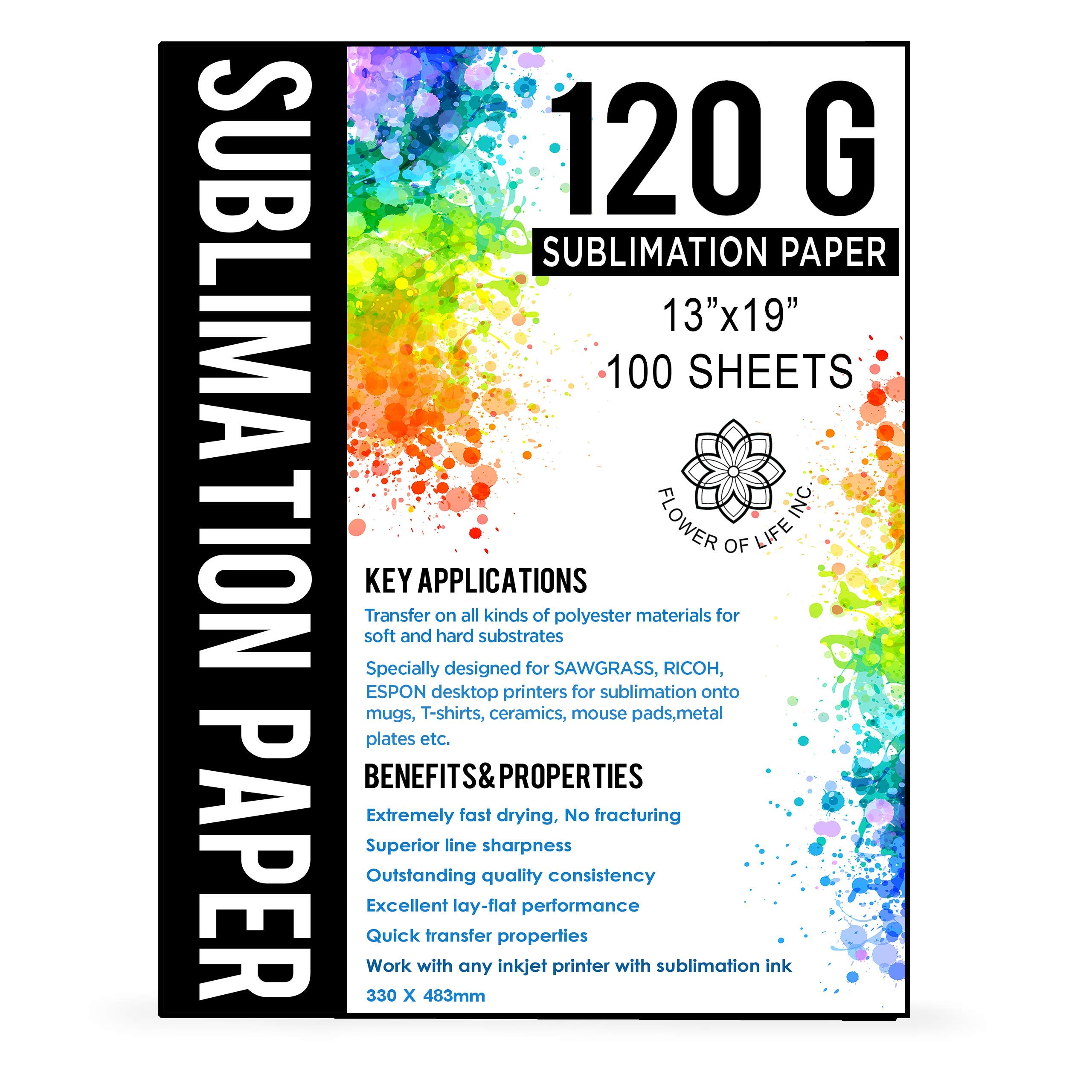 Buy Sublimation Paper Size 13x19 Inches 100 Sheets 120 GSM