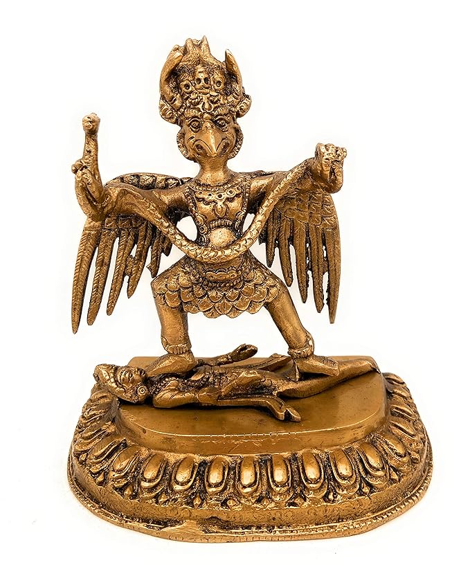 Buy South Indian Arts Brass Lord Garud Dev Idols | Garuddev Statues ...