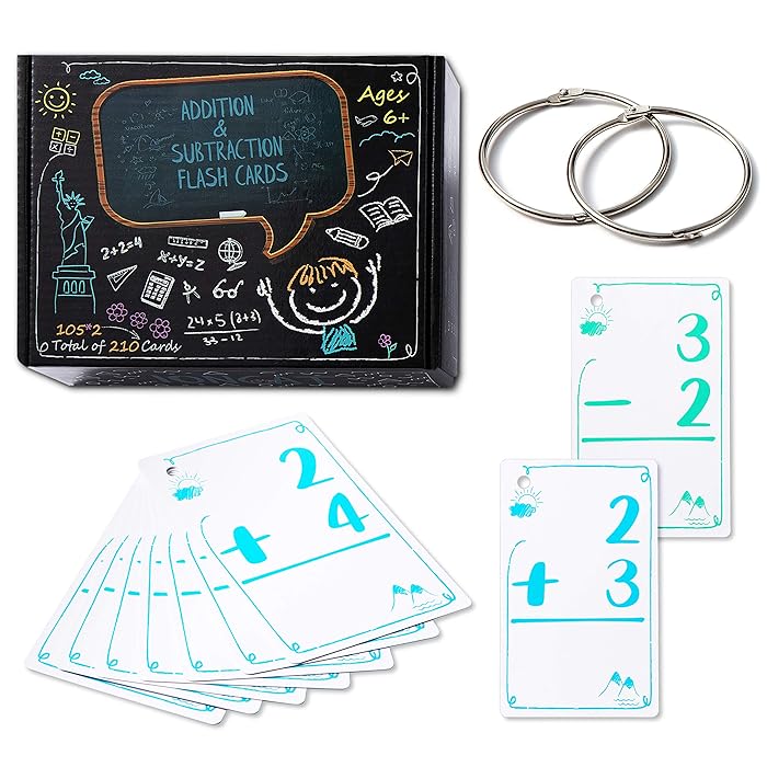 Buy IONCAT Math Flash Cards, Addition and Subtraction Flash Cards for ...