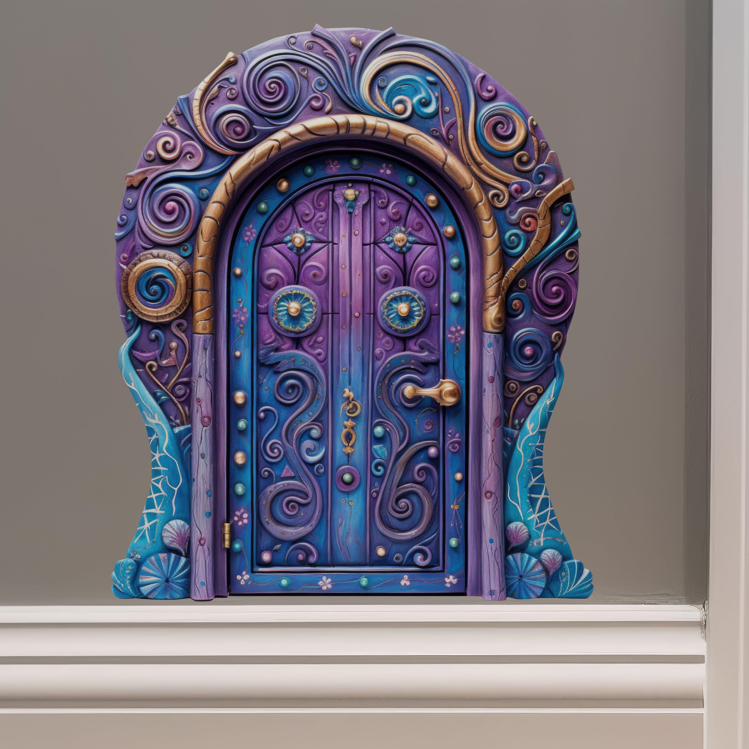 Amazon.com: Magical Purple Wizard Fantasy Fairy Door - Fairy Door Wall ...