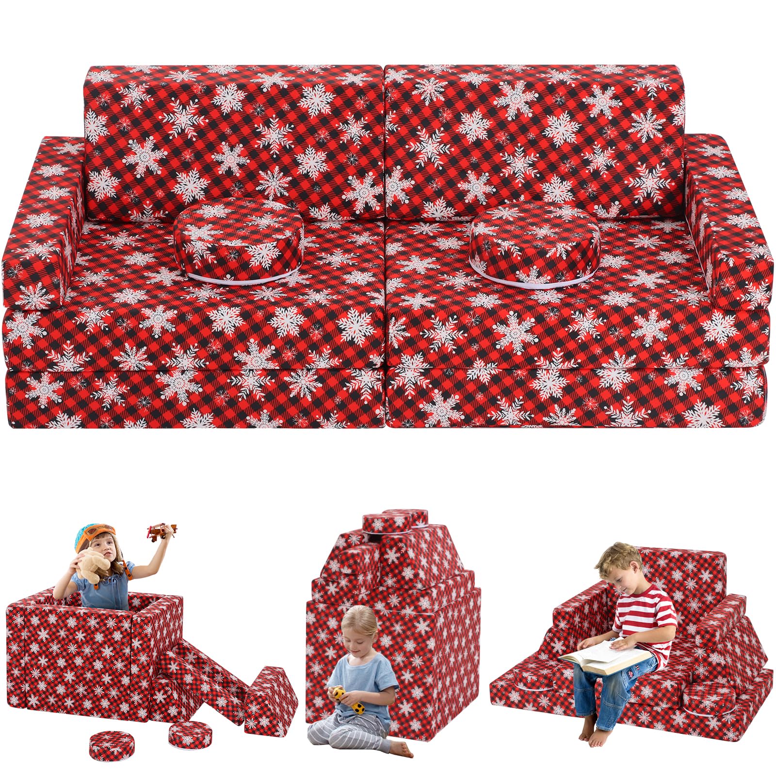 Amazon.com: YHUAIMANG Kids Play Couch,10Pcs Kids Modular Play Couch,Kid ...