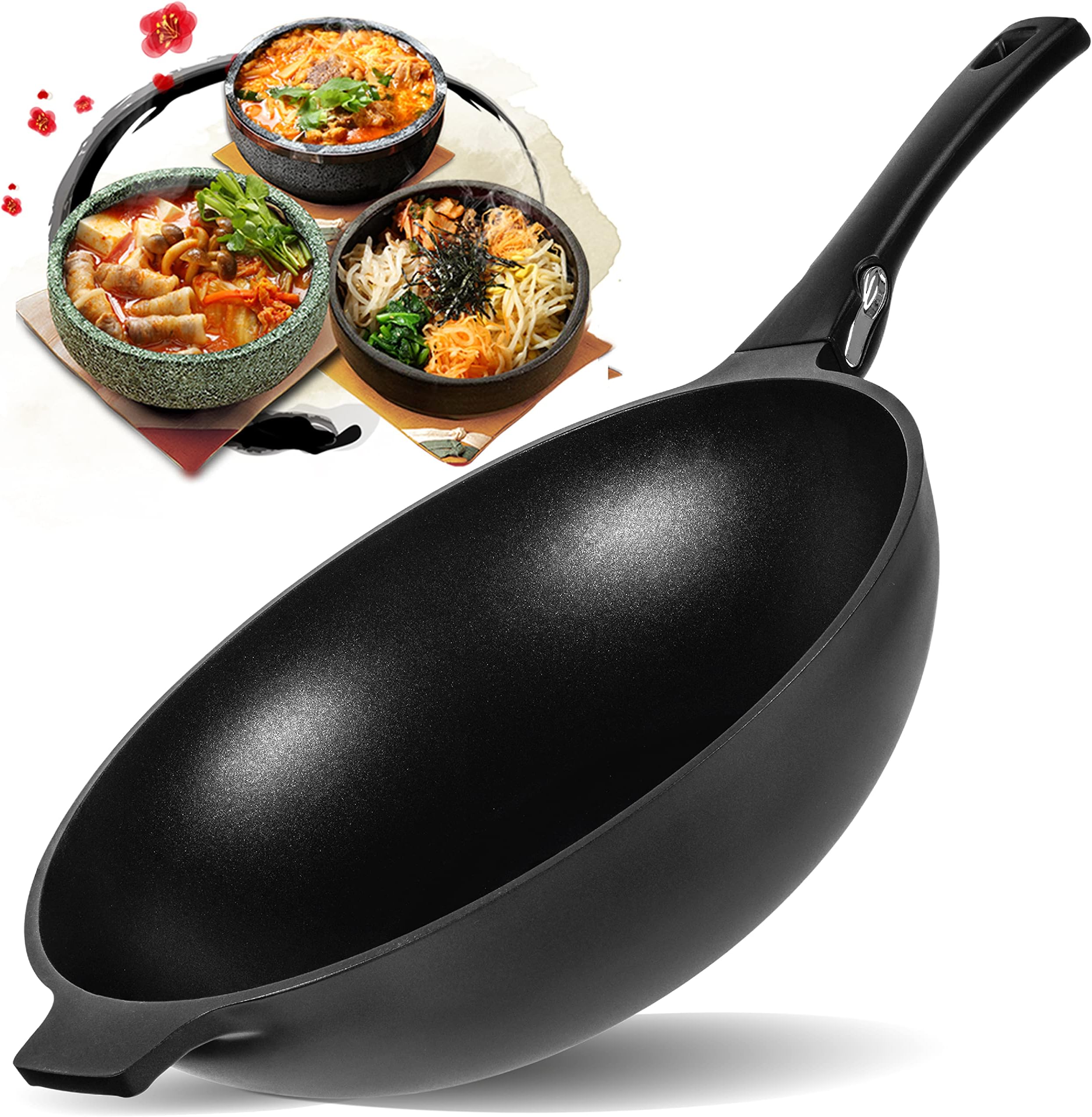 Amazon.com: Dream Chef Marble Coated Cast Aluminum Non Stick Frying Wok ...