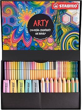 Stifte-Set - STABILO ARTY Creative Set Pastel - 50er Pack - Textmarker ...