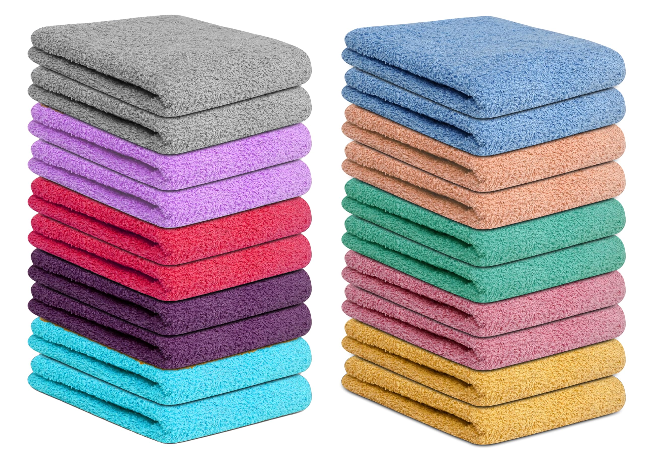 Amazon.com: Textila Wash Cloth Rags 100% Cotton Terry Rags 11x11 inch ...
