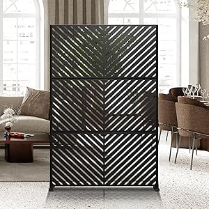 Amazon.com : Elevens Metal Outdoor Privacy Screen, Freestanding Outdoor ...