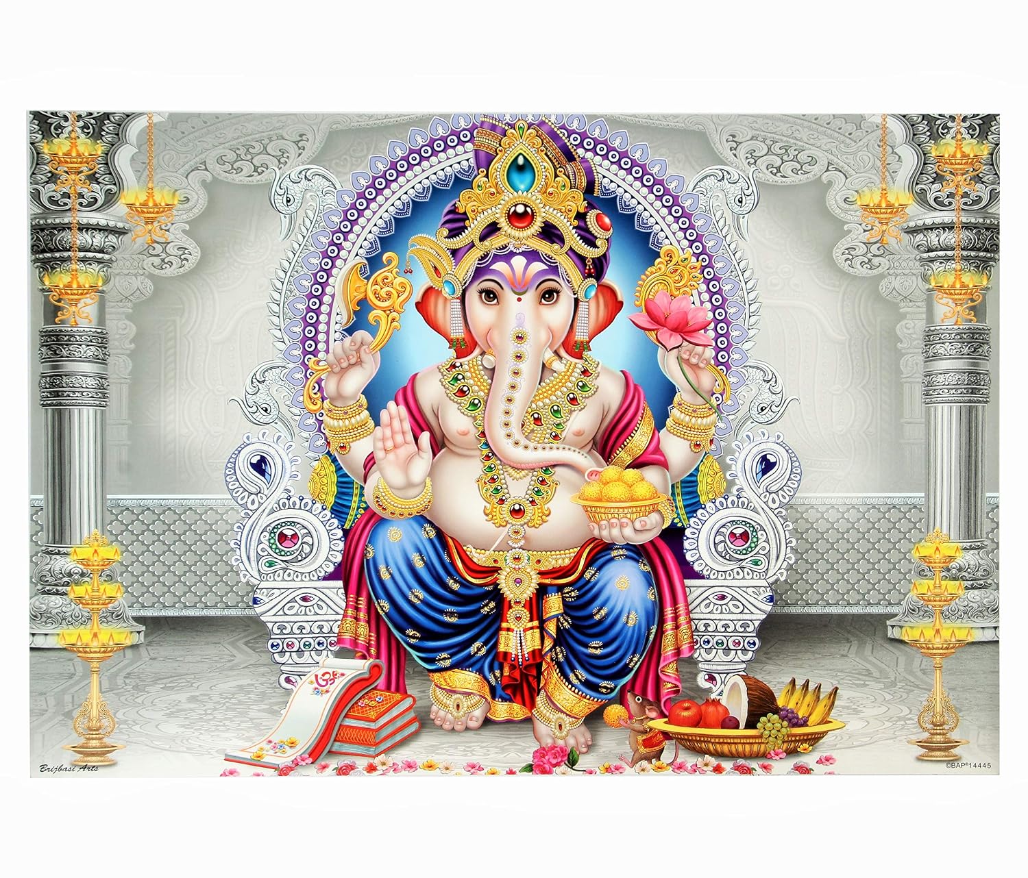 Ganesha Texture Painting Print Photo Without Frame Multicolor (20 X 28 ...
