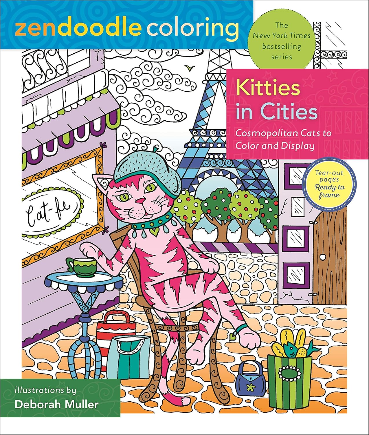 Amazon.com: Zendoodle Coloring: Kitties in Cities: Cosmopolitan Cats to ...