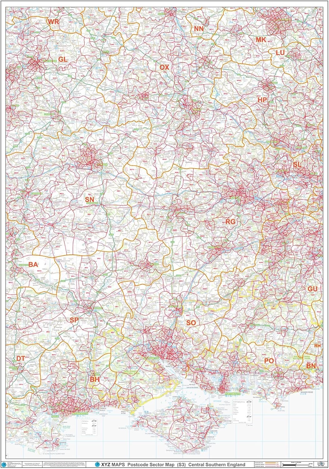 Amazon | Central Southern England (Postcode Sector Maps) | World