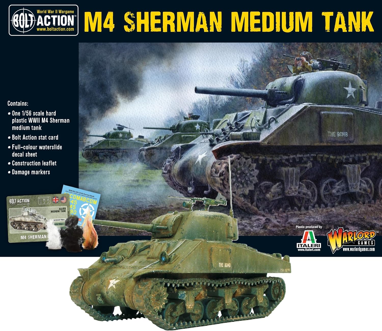 Amazon.com: Warlord Games M4 Sherman Medium Tank - 1:56 / 28mm Plastic ...