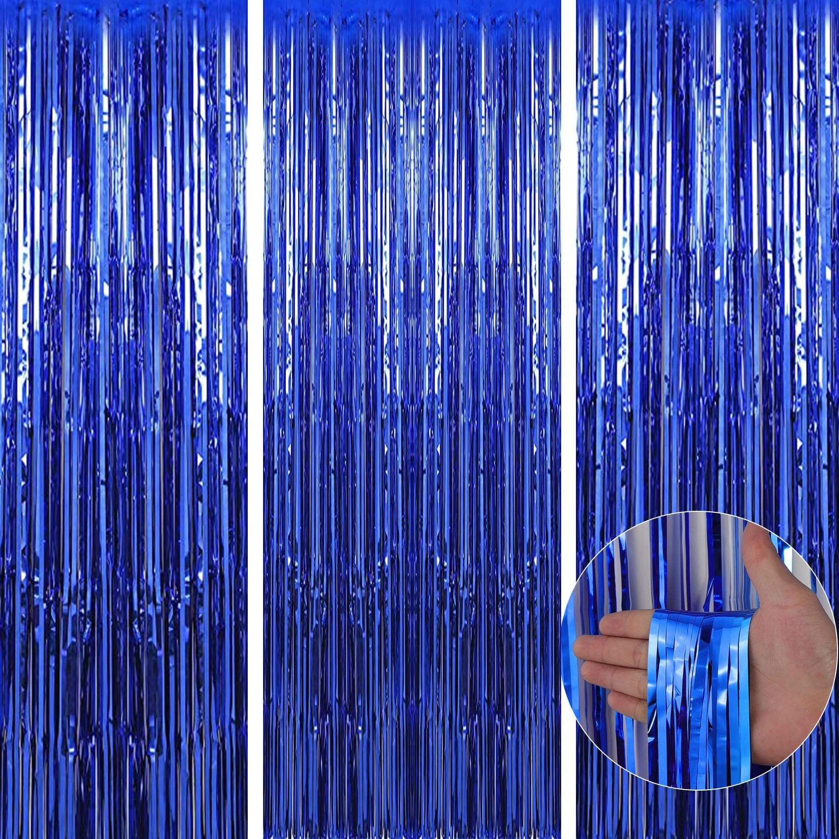 Amazon.com : Birthday Party Decorations| 3 Pack 3.3 x 9.9 ft Blue Foil ...