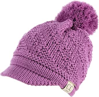 Amazon.com: Funky Junque Baby/Infant Beanie: Pom Beanie with Brim - Lavender: Clothing, Shoes ...