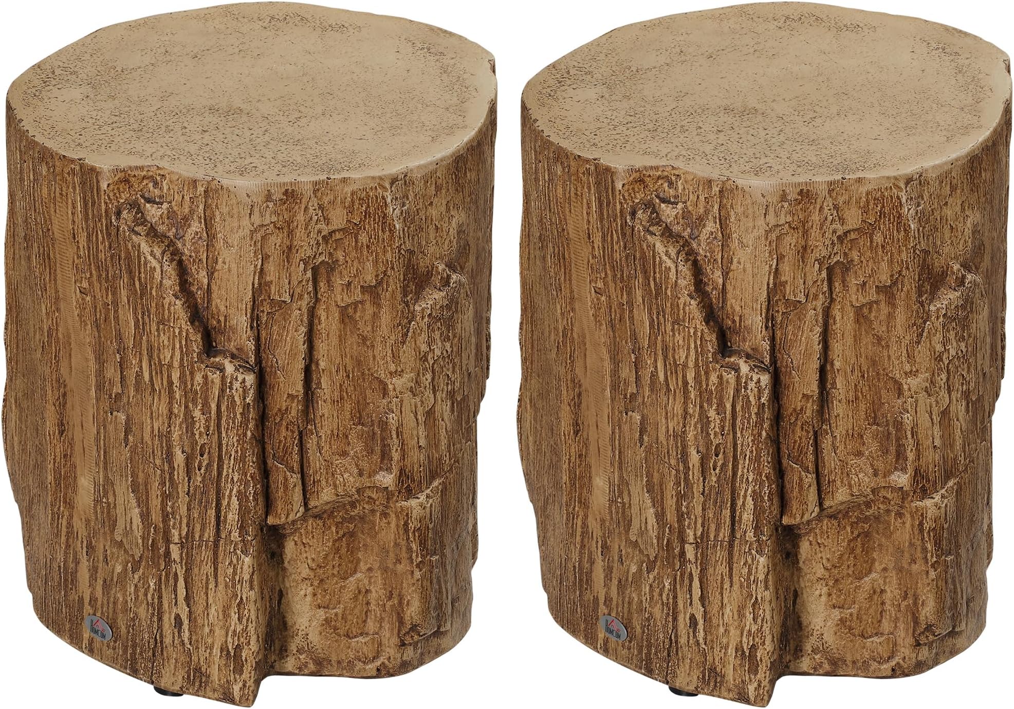 Amazon.com: HOMCOM Tree Stump Stool, Decorative Side Table with Round ...