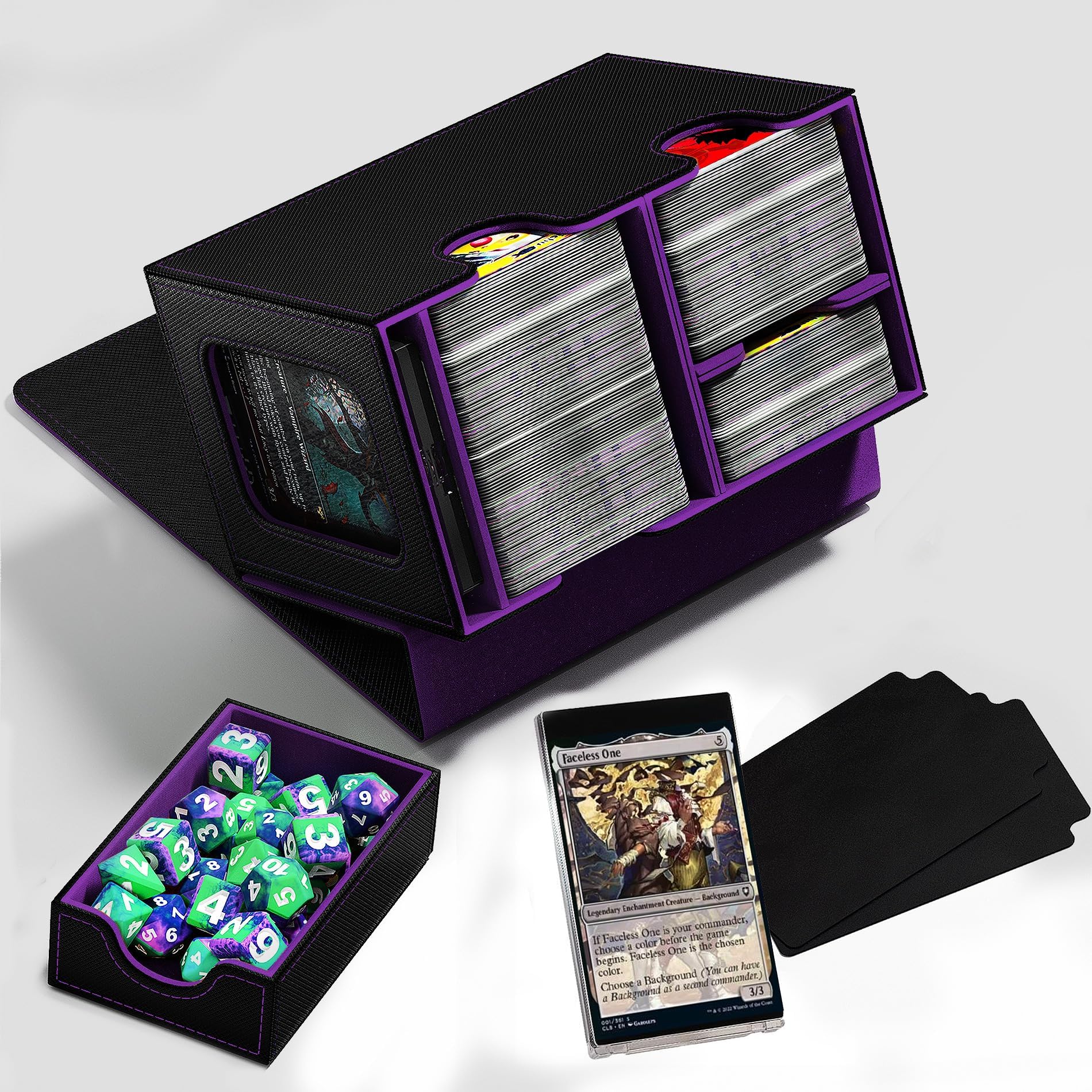 Amazon.com: Arkeiliy Double Deck Box with Dice Tray, 200+ Card Storage ...