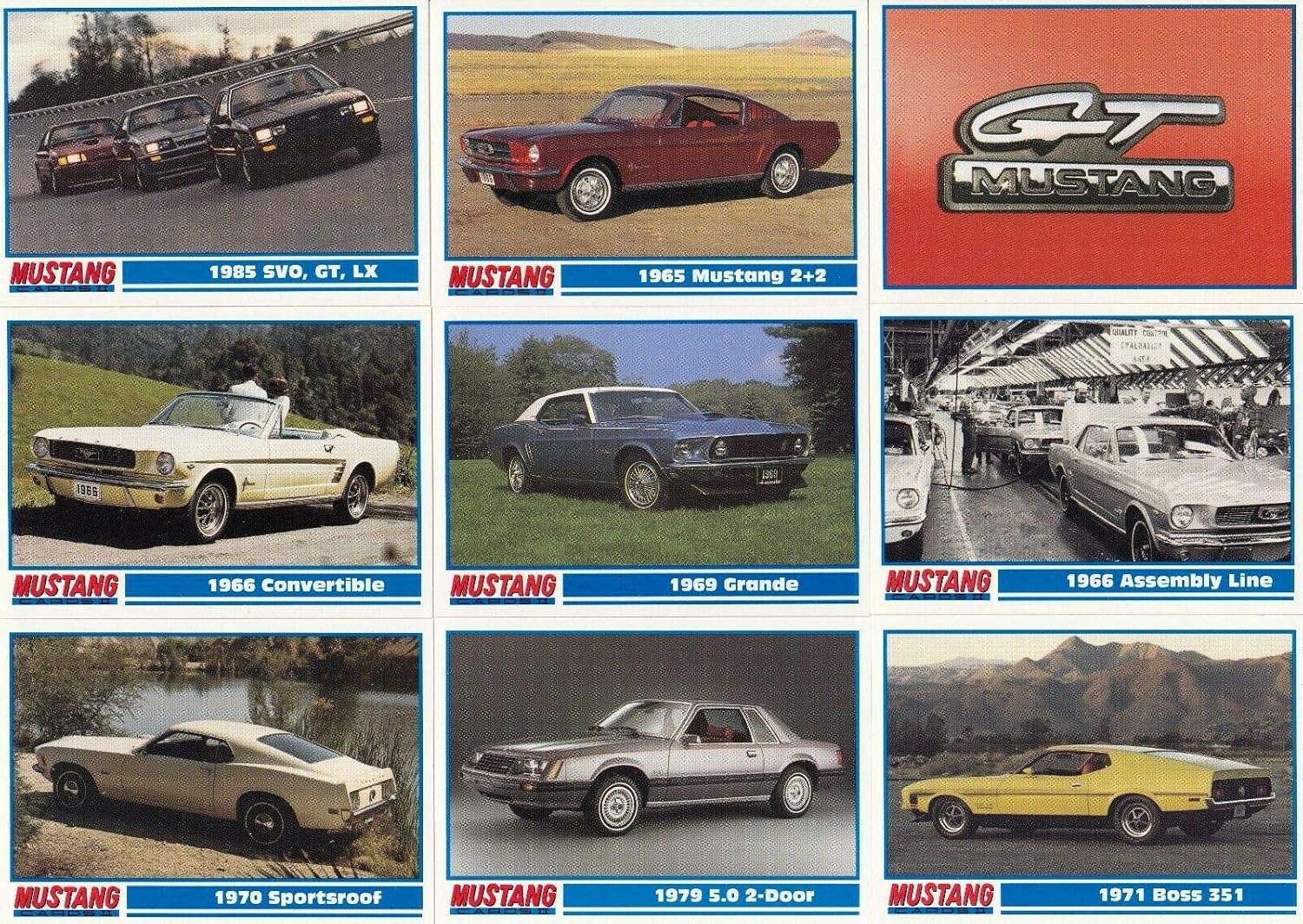 MUSTANG CARDS SERIES II 2 1994 PERFORMANCE YEARS COMPLETE BASE CARD SET ...