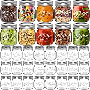 Amazon.com: 16 Pack 8 oz Mason Jars with Airtight Lids, Small Glass Jars for Pickling Food ...