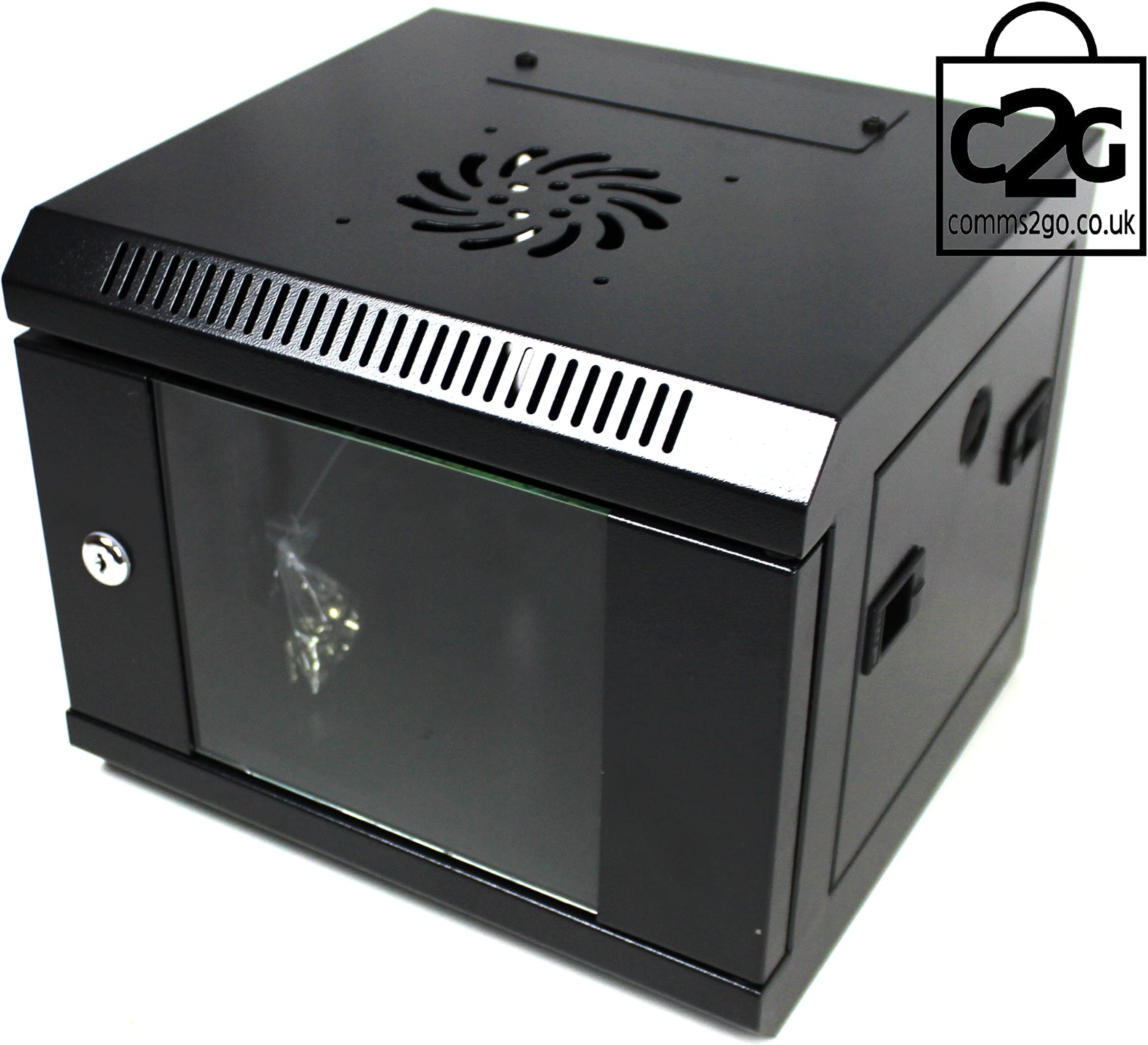 4U 10" 300mm Black Network Cabinet Data Comms Wall Rack, Patch Panel ...