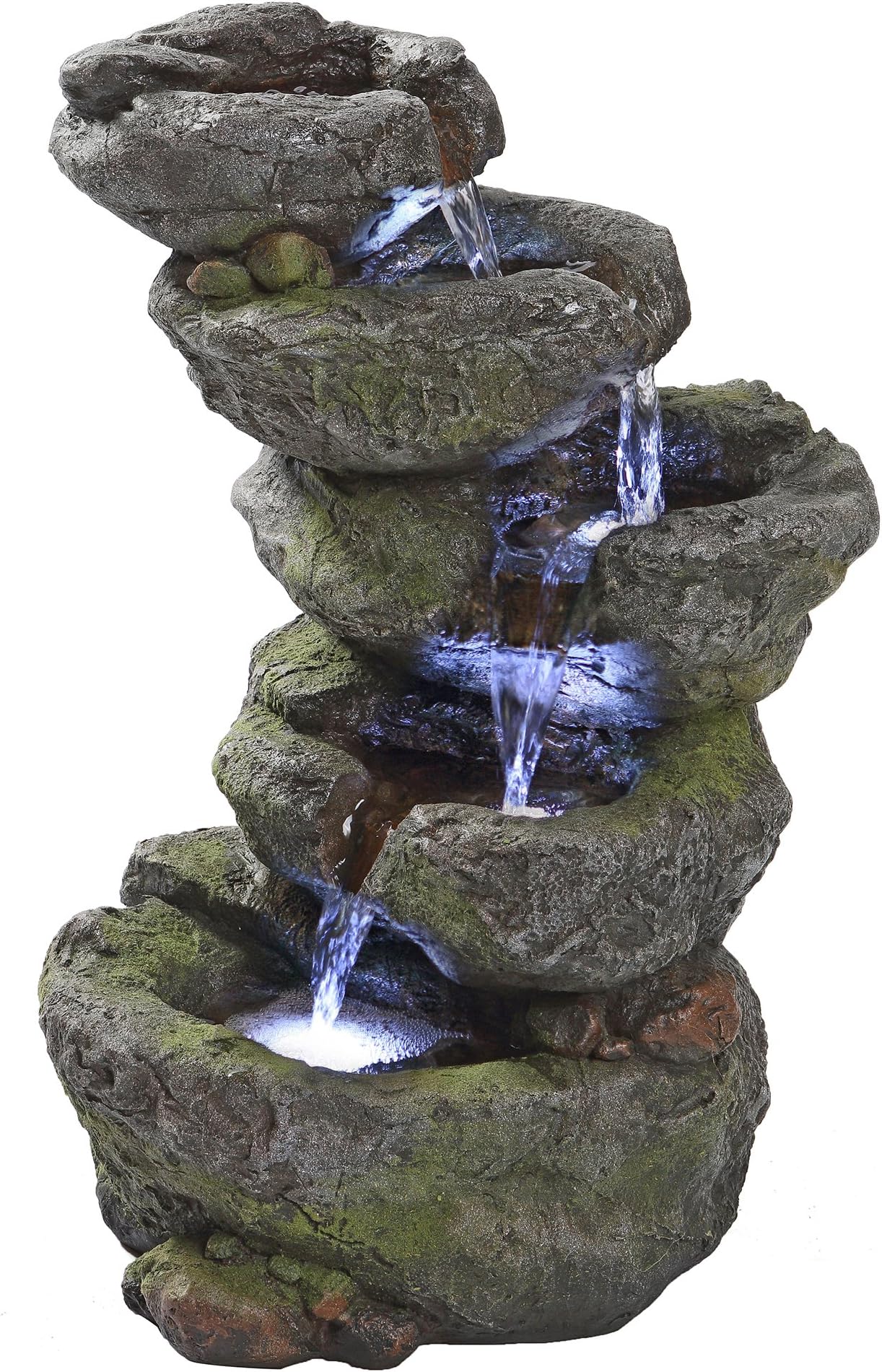 Amazon.com : Alpine Corporation TZL346 Three-Tier Waterfall Tree Trunk ...