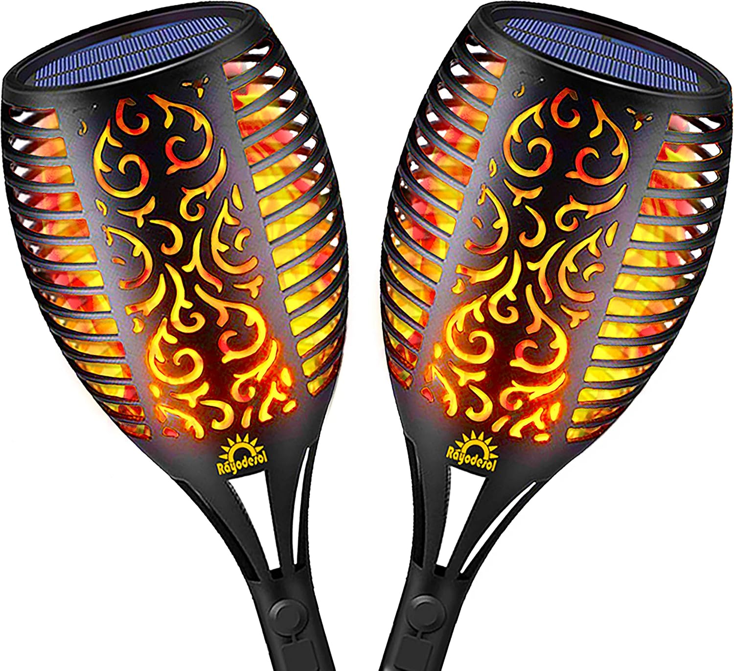 Amazon.com : Solar Torch Light with Flickering Flame - Solar Torch ...