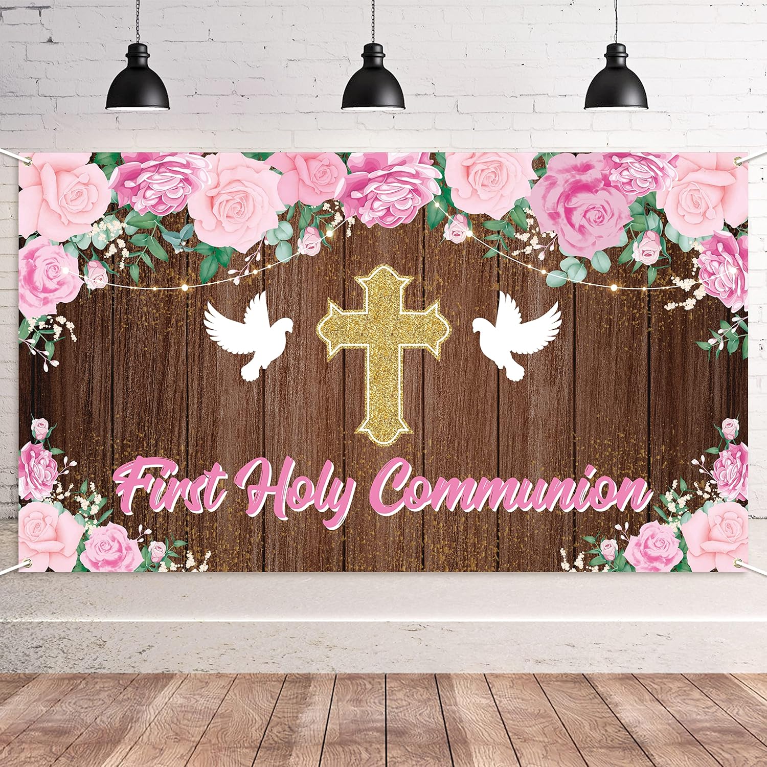 Amazon.com : CUweipeng XtraLarge First Holy Communion Backdrop Banner ...